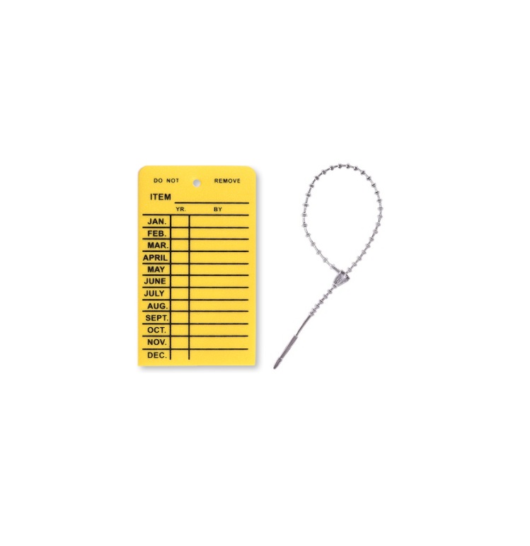 IFAS P/N PIT10, 12 Month Plastic Inspection Tag Yellow w/Seal. Package ...